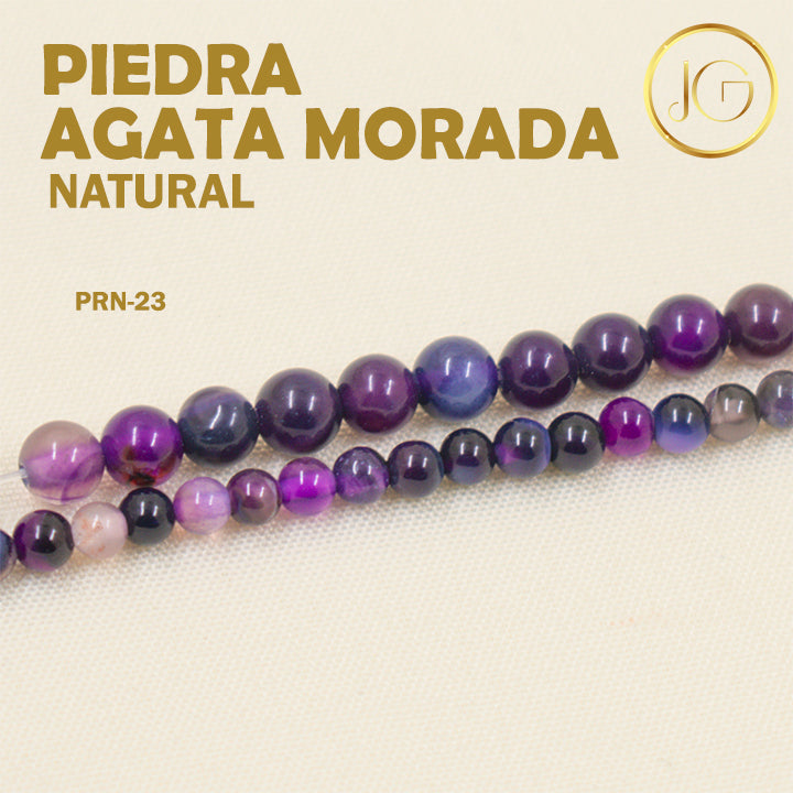 PIEDRA NATURAL REDONDA 6MM AGATA MORADA – Bisuteria Mayorista